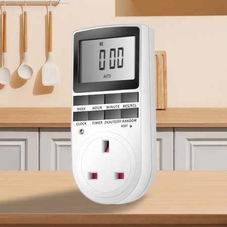 Peggybuy Indoor Timed Power Switch UK Plug LCD Display Timer Outlet for ...
