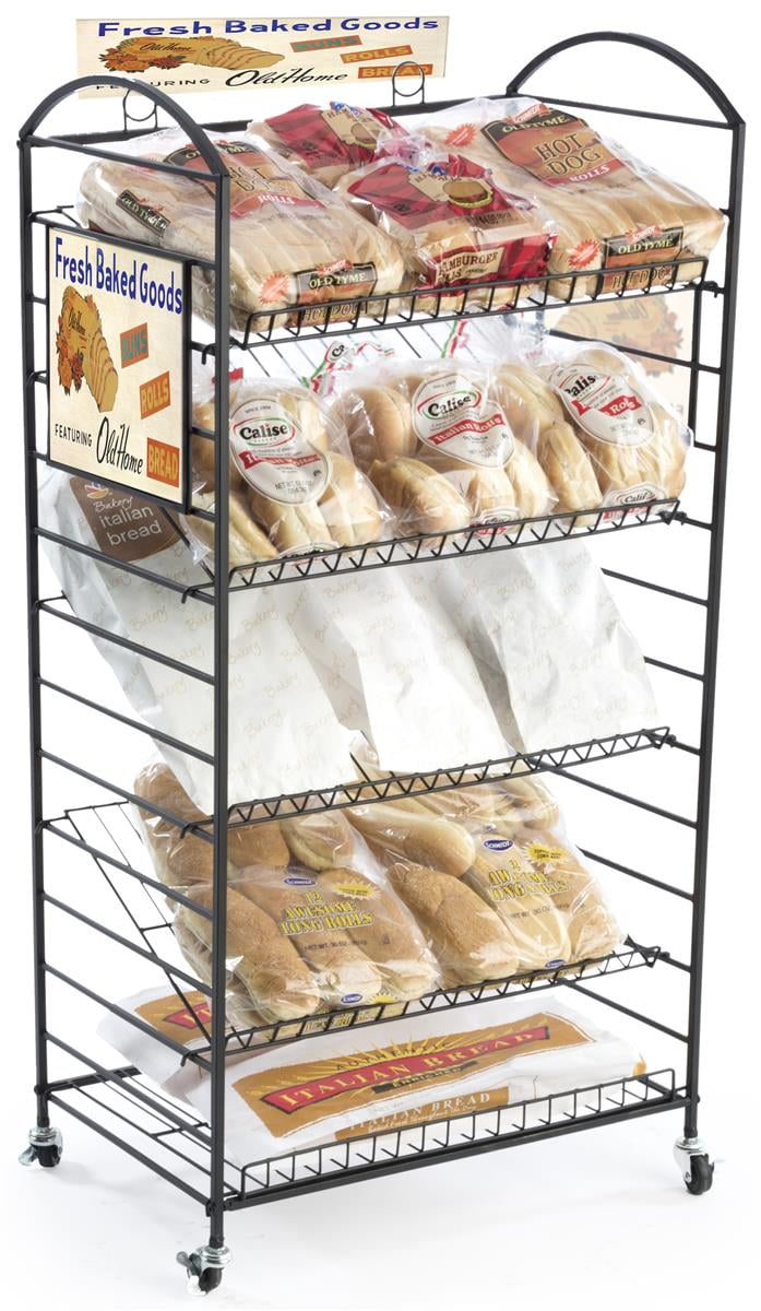 Displays2go, Bakers Stand with 5 Shelves, Wrought Iron Style Mild Steel ...