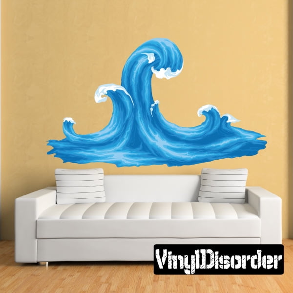 Ocean Waves Wall Decal - Vinyl Car Sticker - Uscolor005 - 25 Inches ...