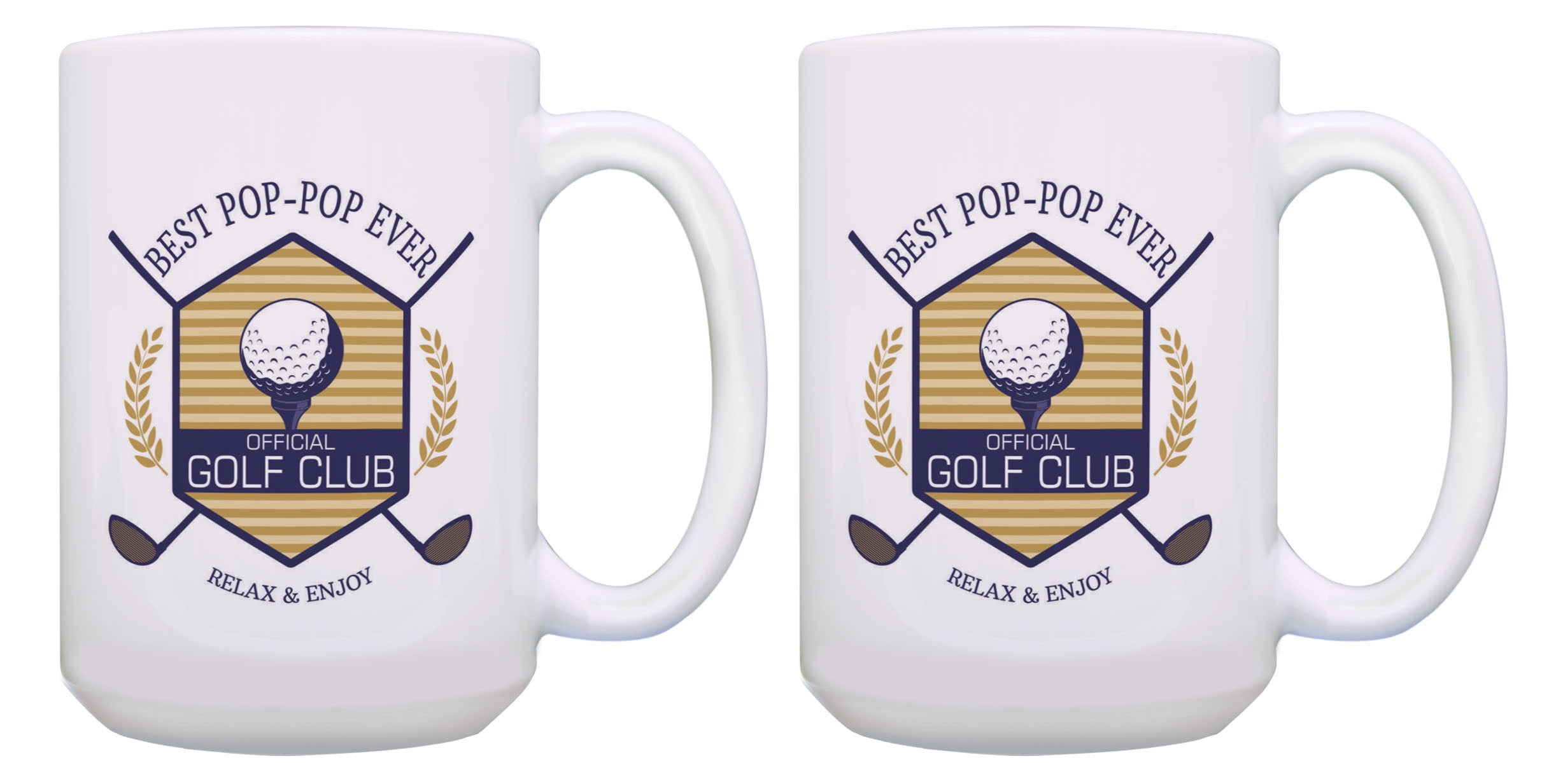 ThisWear Funny Golf Mug Set Best Pop-Pop Ever Golf Coffee Cup 2 Pack ...
