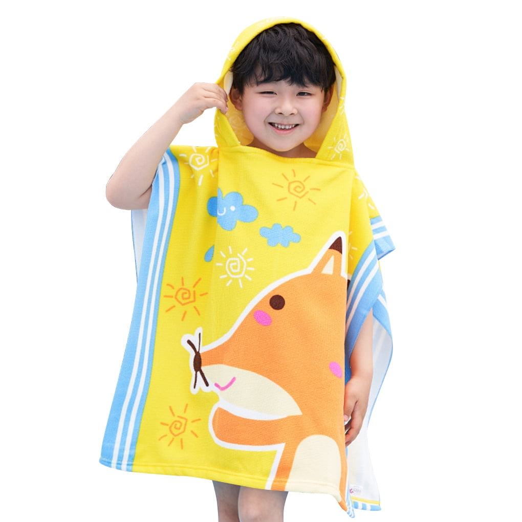 Rinhoo Children Bath Cloak Cartoon Kids Shower Hooded Towel Bathing ...