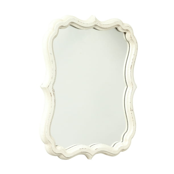 Rustic White Scalloped Wall Mirror 12" x 15", Mirror Wall Decor ...