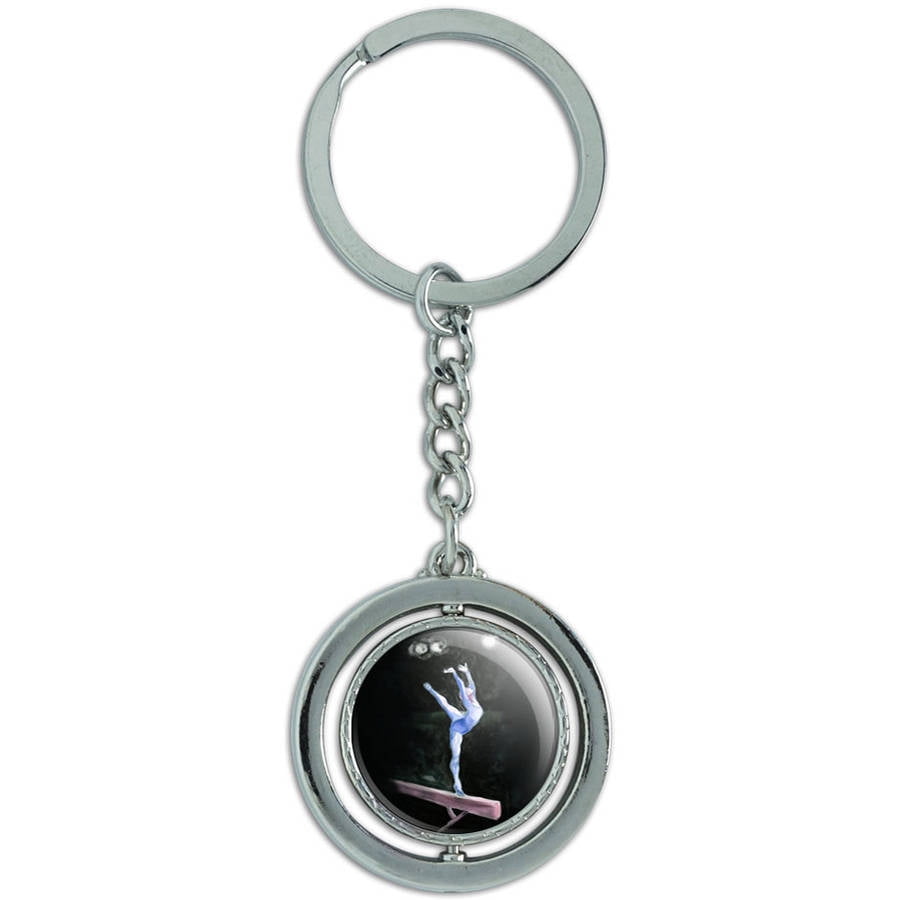Gymnast Blue Gymnastic Vault Pommel Horse Spinning Round Metal Key ...