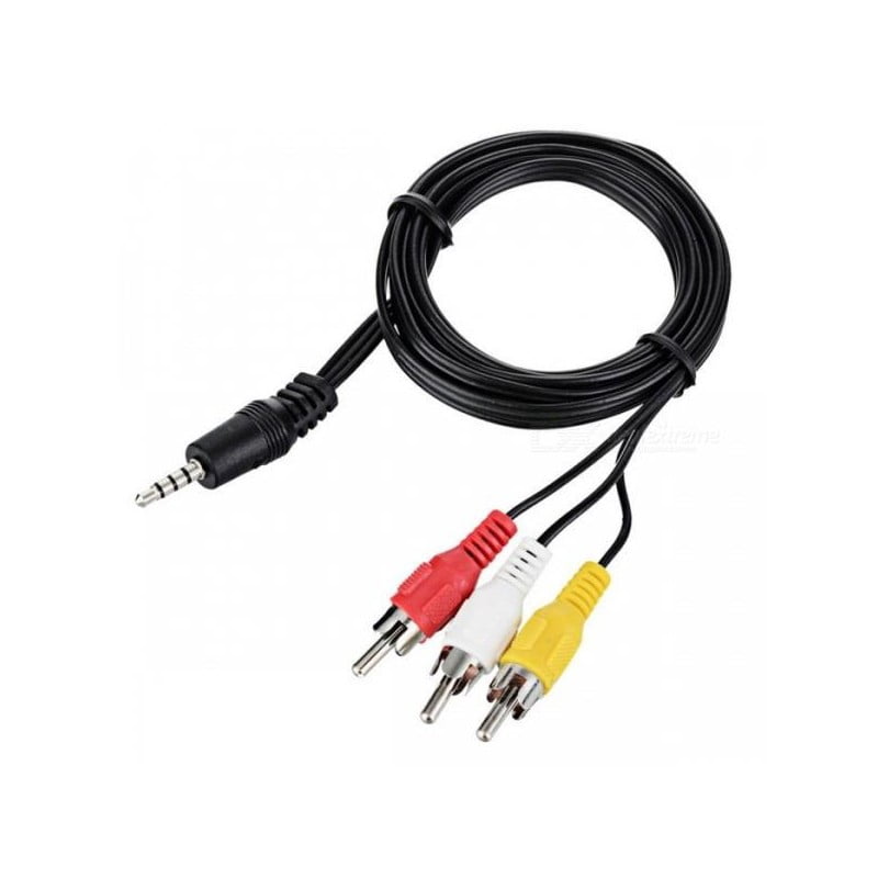 Cable de audio y vídeo de 3,5 mm a RCA 3x1 NCR-240 de 1,8 m, negro ...