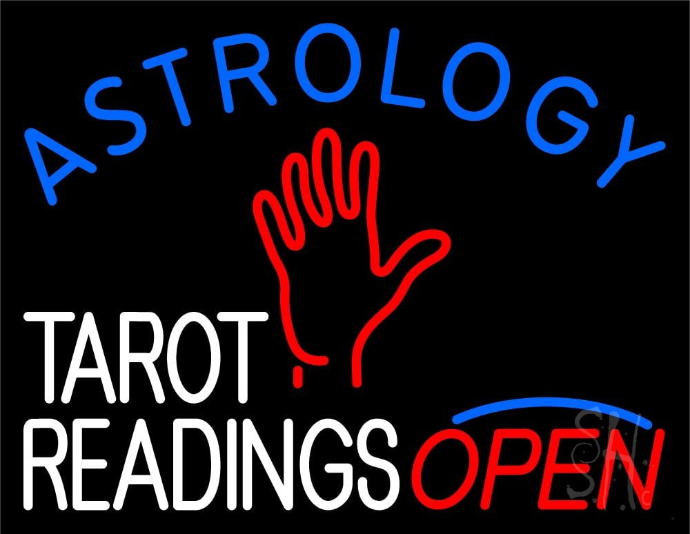 Astrology Tarot Readings Open LED Neon Sign 24" Tall x 31" Wide ...