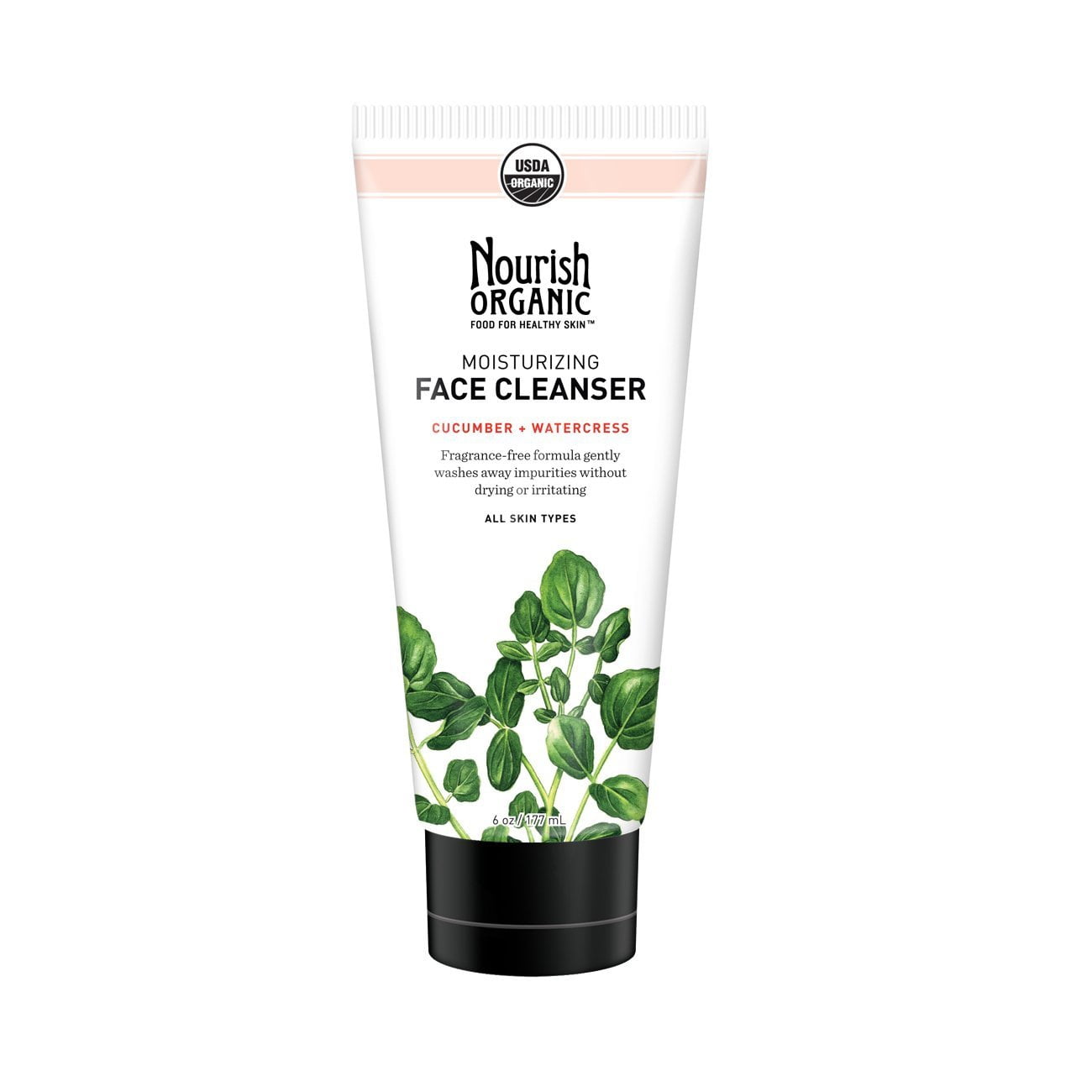 Nourish Organic Moisturizing Face Cleanser, Cucumber & Watercress, 6 ...