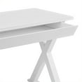 Scranton & Co 48"Tempered Glass and Steel Metal Computer Desk in White ...