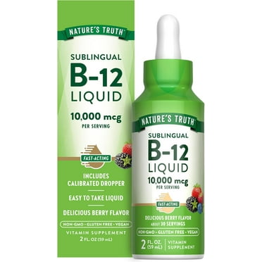 Carlyle Vitamin B12 Sublingual Liquid 10,000mcg Vegetarian Berry Flavor ...