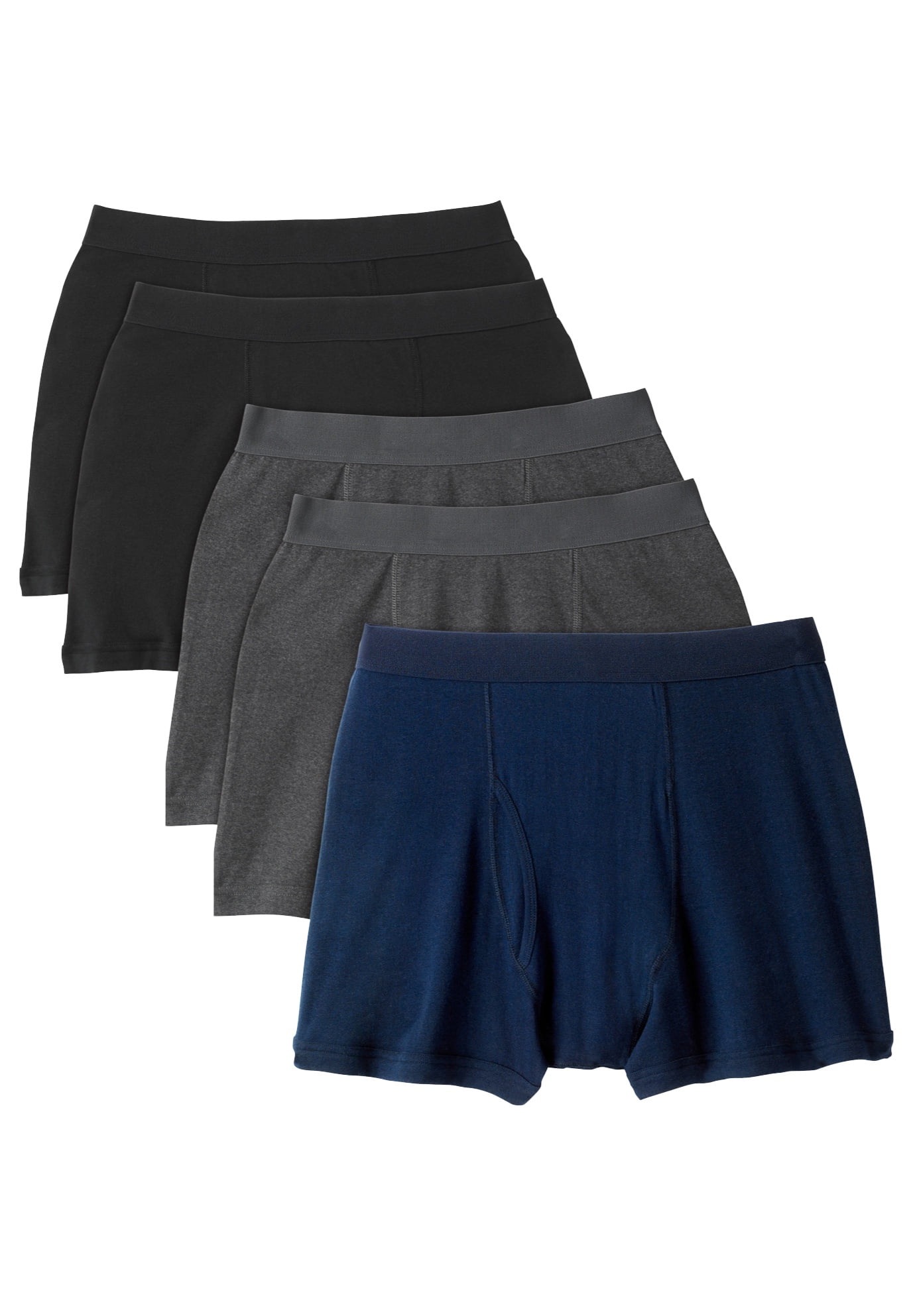 Kingsize Men's Big & Tall Cotton Boxer Briefs 5-Pack - Walmart.com