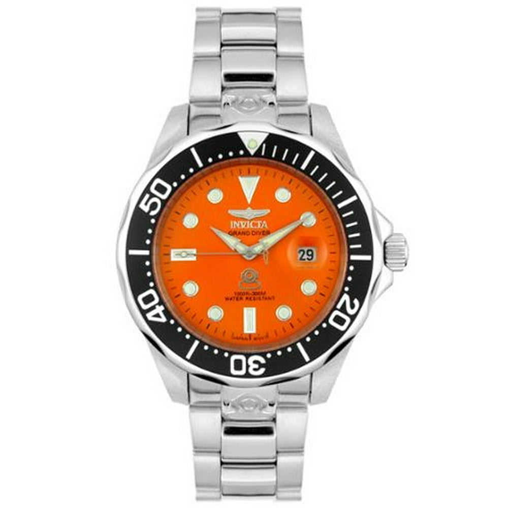 Invicta - Invicta Men's Automatic Grand Diver Stainless Steel Orange ...