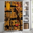 Black Women Giraffe Elephant Tree Shower Curtain Set, Waterproof Shower ...
