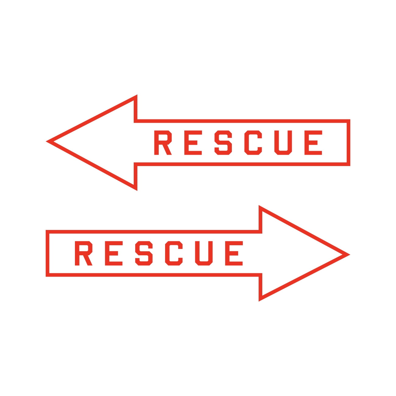 Rescue Arrow Sticker Decal Die Cut - Self Adhesive Vinyl - Weatherproof ...