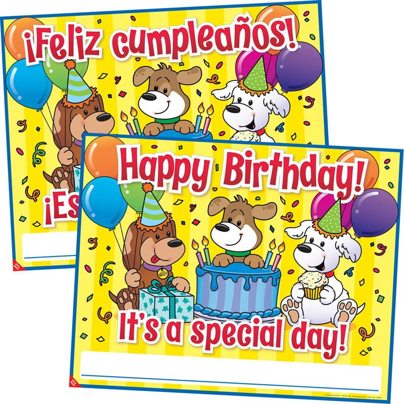 Happy Birthday! Poster - English/Spanish - Walmart.com