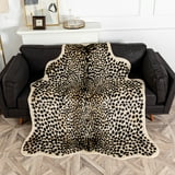 yingda1992 Leopard Print Area Rug, Soft Faux Fur Shaggy Carpet for ...