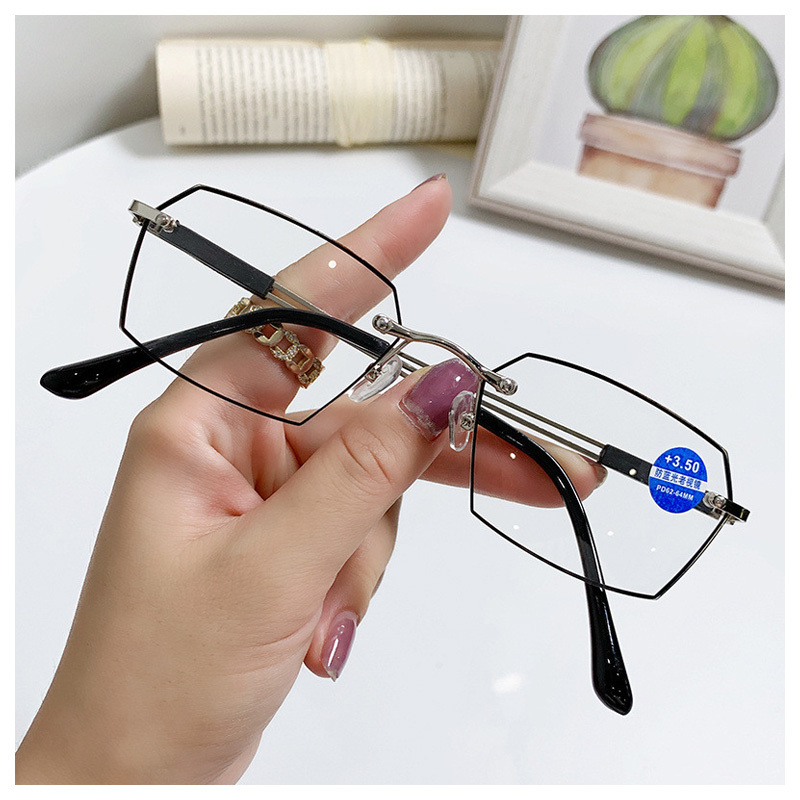 Blue Light Blocking Reading Glasses Auto Focus Rimless HD Anti-Fatigure ...