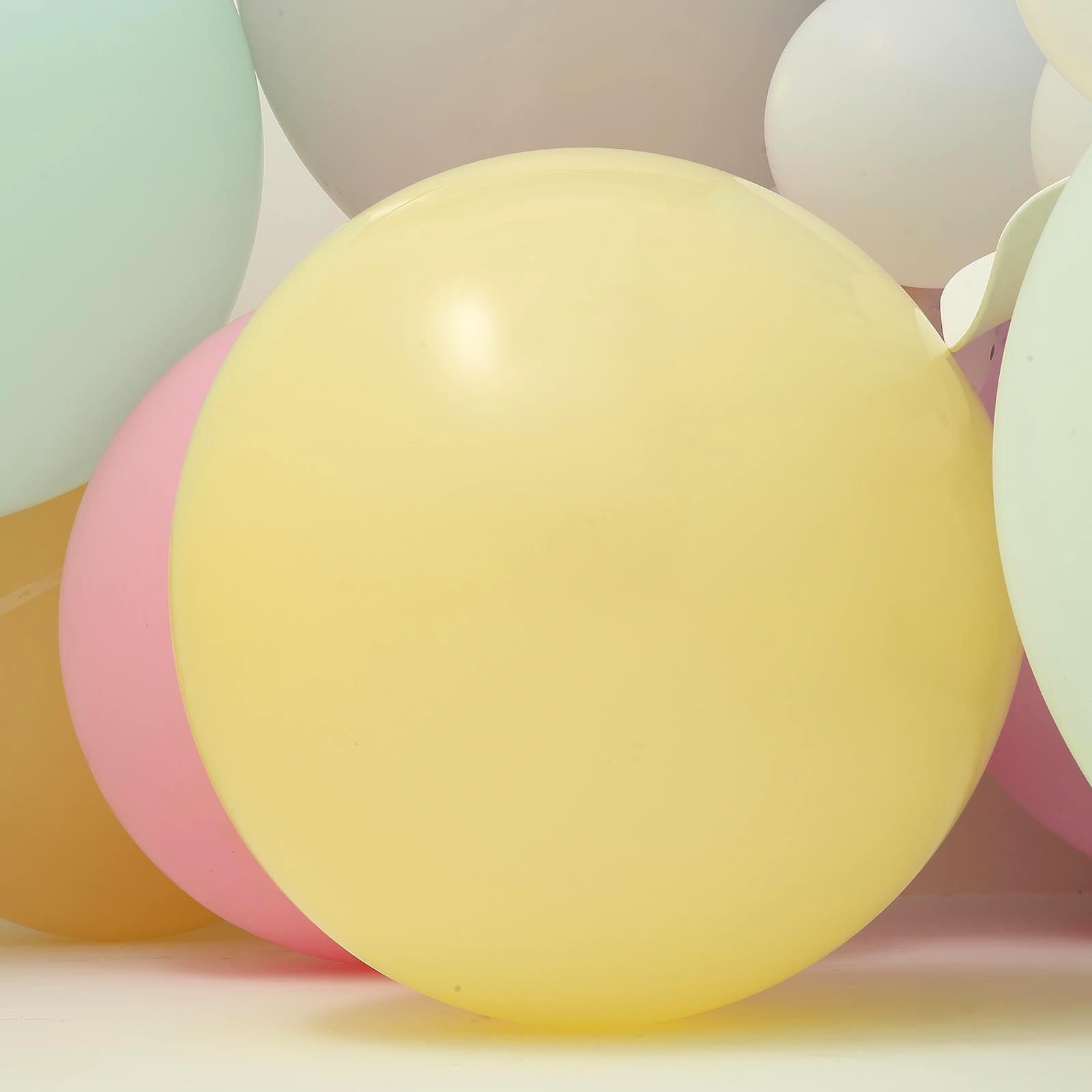 Efavormart 2 Pack 32" Extra Large Pastel Yellow Round Latex Balloons ...