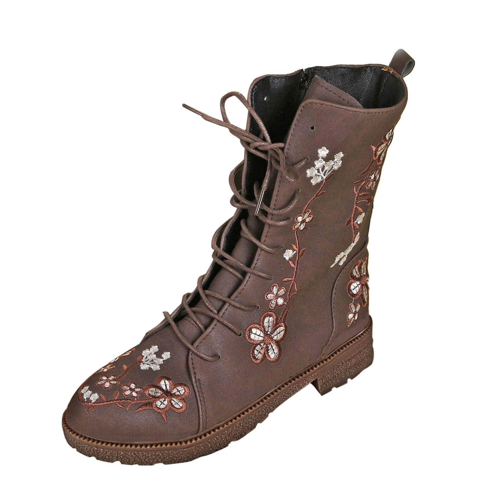 Click here for Hbfagfb Womens Boots Vintage Printed Low Heel Lace... prices