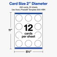 Avery® Matte 2" Diameter Round Cards, Mint Border, Gold Bow, 240ct ...