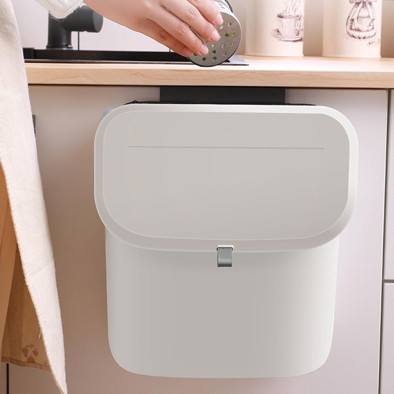 Cubo de basura colgante, cubo de compost para puerta de armario de ...