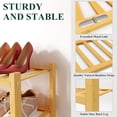 4 Tier Bamboo Shoe Rack for Closet, Stackable Wooden Shoe Organizer ...
