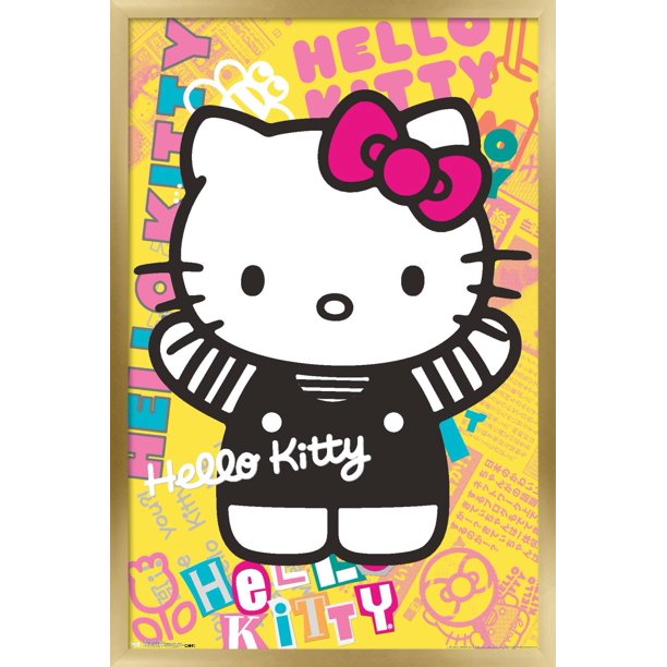 Hello Kitty - Colorful Wall Poster, 22.375" x 34", Framed - Walmart.com
