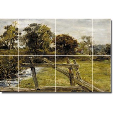 Ceramic Tile Mural-Thomas Eakins Waterfront Painting 344. 72" w x 48" h using (24) 12 x 12 ...