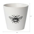 Mainstays Round Ceramic Bumblebee Planter, 5.9 inches diameter, White ...