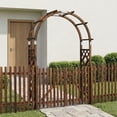 Ktaxon 85.2" Wooden Garden Arch Arched Top with Door Picket Fence ...