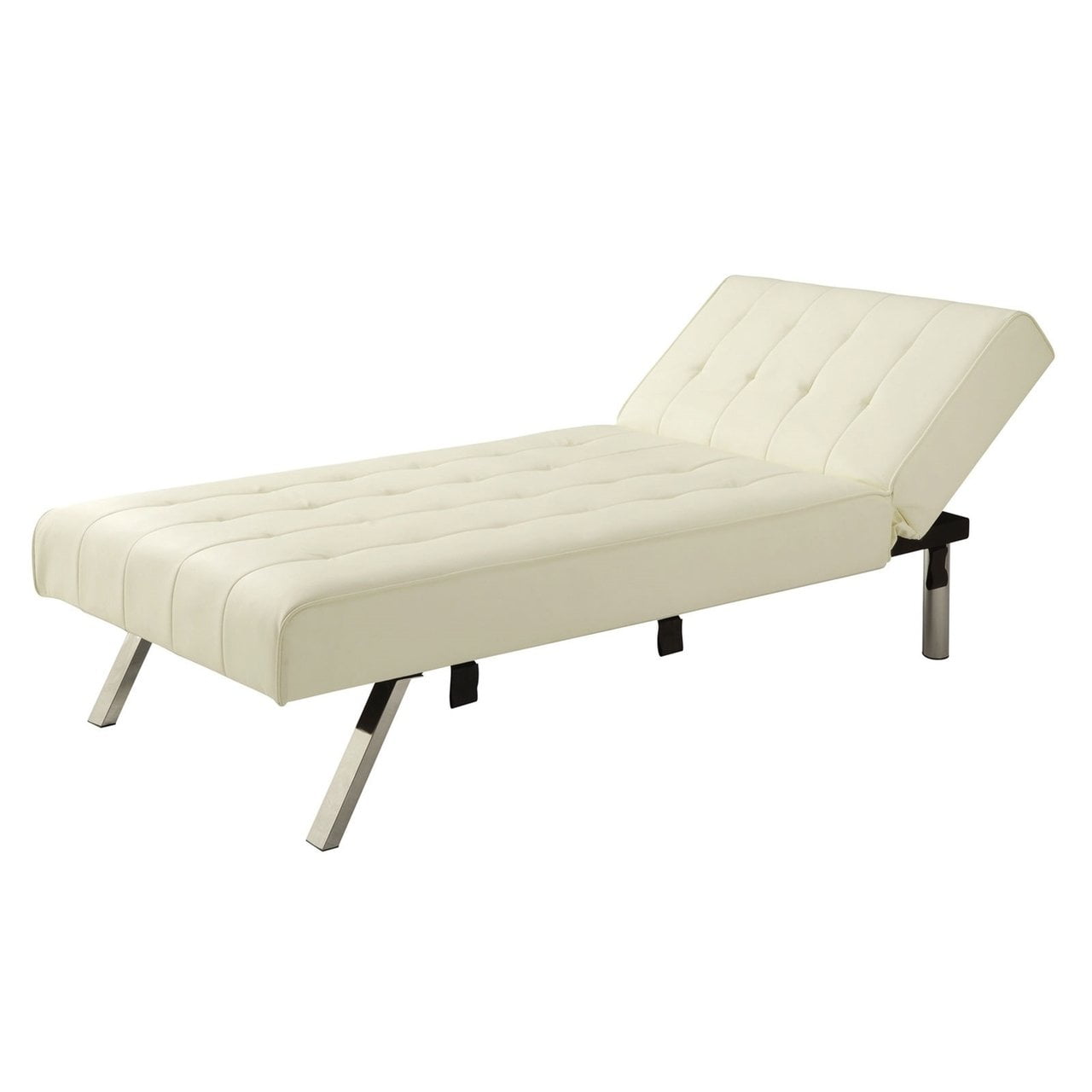 Vanilla Chaise Lounge Sleeper Bed with Contemporary Chrome Legs ...