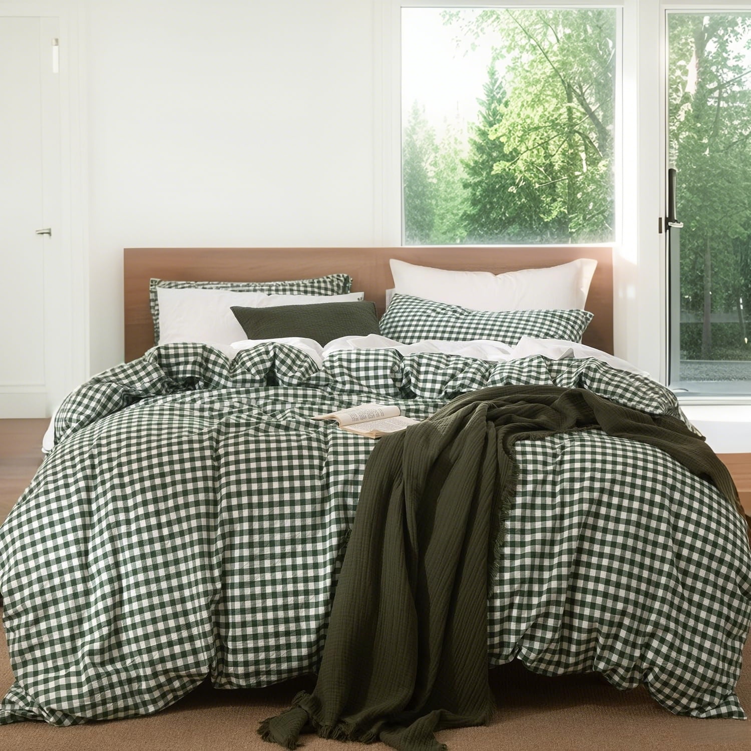 Click here for Jolusere 100 Organic Cotton Gingham Duvet Cover Qu... prices