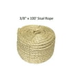3/8" x 100' Natural Sisal Rope Cat Scratching Post Claw Control Toy ...