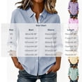 Annhoo Striped 3/4 Sleeve Shirt Women Collared Rolled Cuff Button down ...