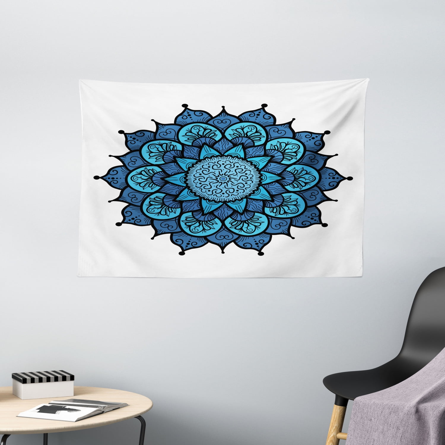 Lotus Tapestry, Arabesque Style Traditional Magic Vintage Leaves ...