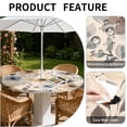ARTSLION Round Outdoor Tablecloth For Up To 48in With Umbrella Hole ...