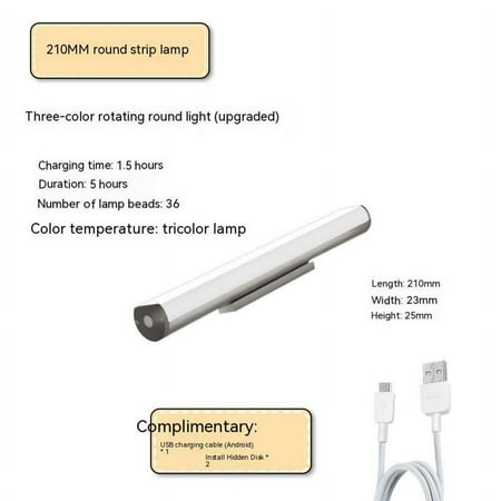 Led Infrared Wireless Night Light 3 Levels Adjustable Usb Rechargeable ...