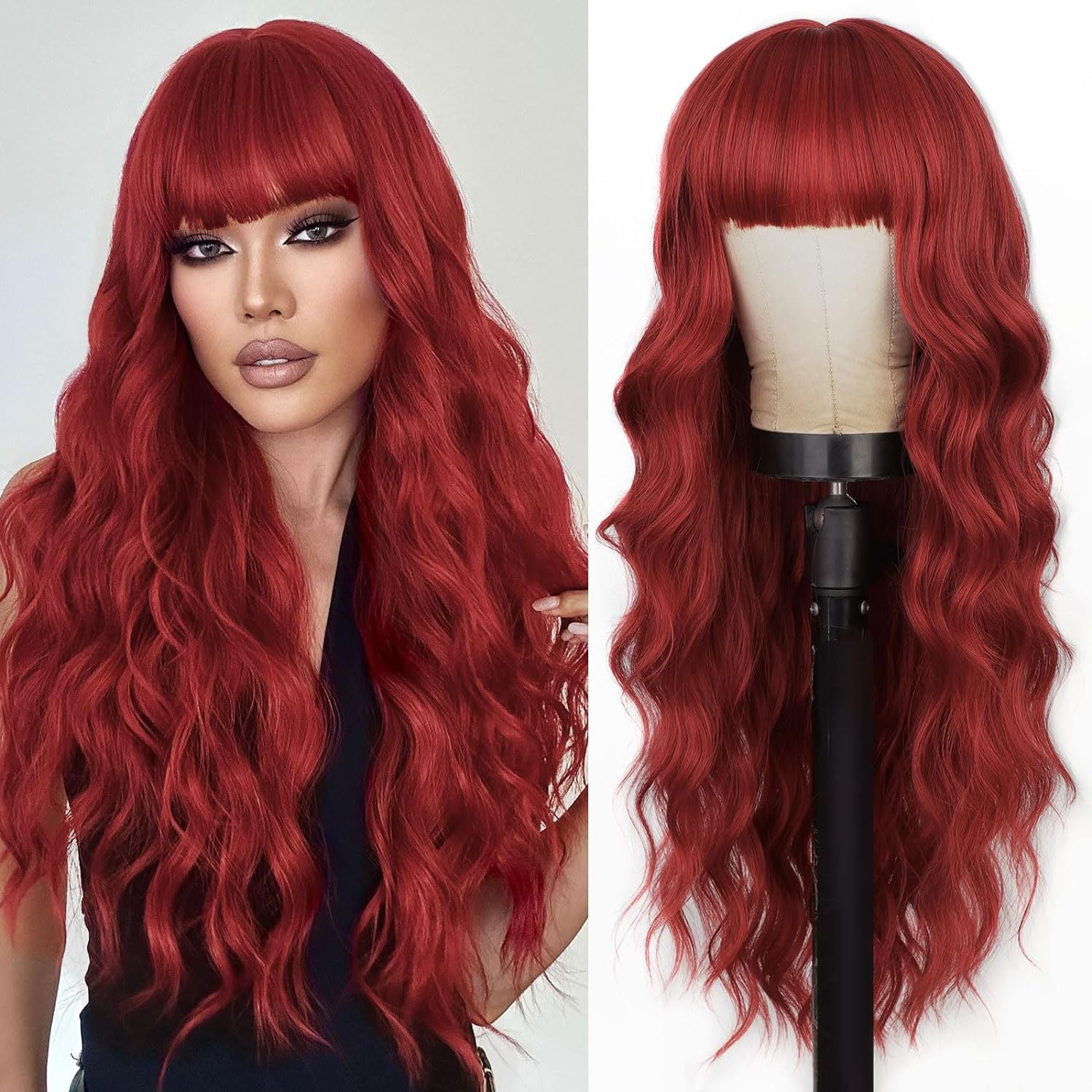 Click here for Xiaquj Red Wig With Red Long Wig For Women With 26... prices