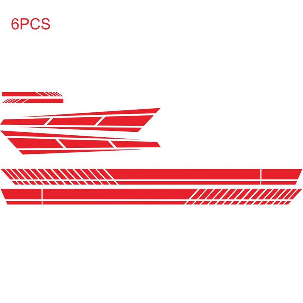 6x Universal Long Stripe Graphics Car Side Body Hood Mirror Vinyl Decal ...