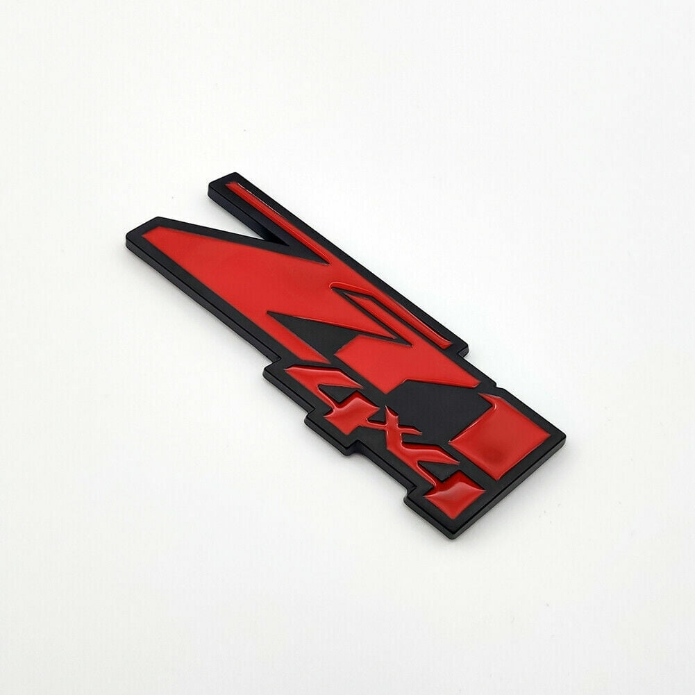 TWO- Black/Red Z71 4x4 Emblem Badge Stick On for Silverado Tahoe ...