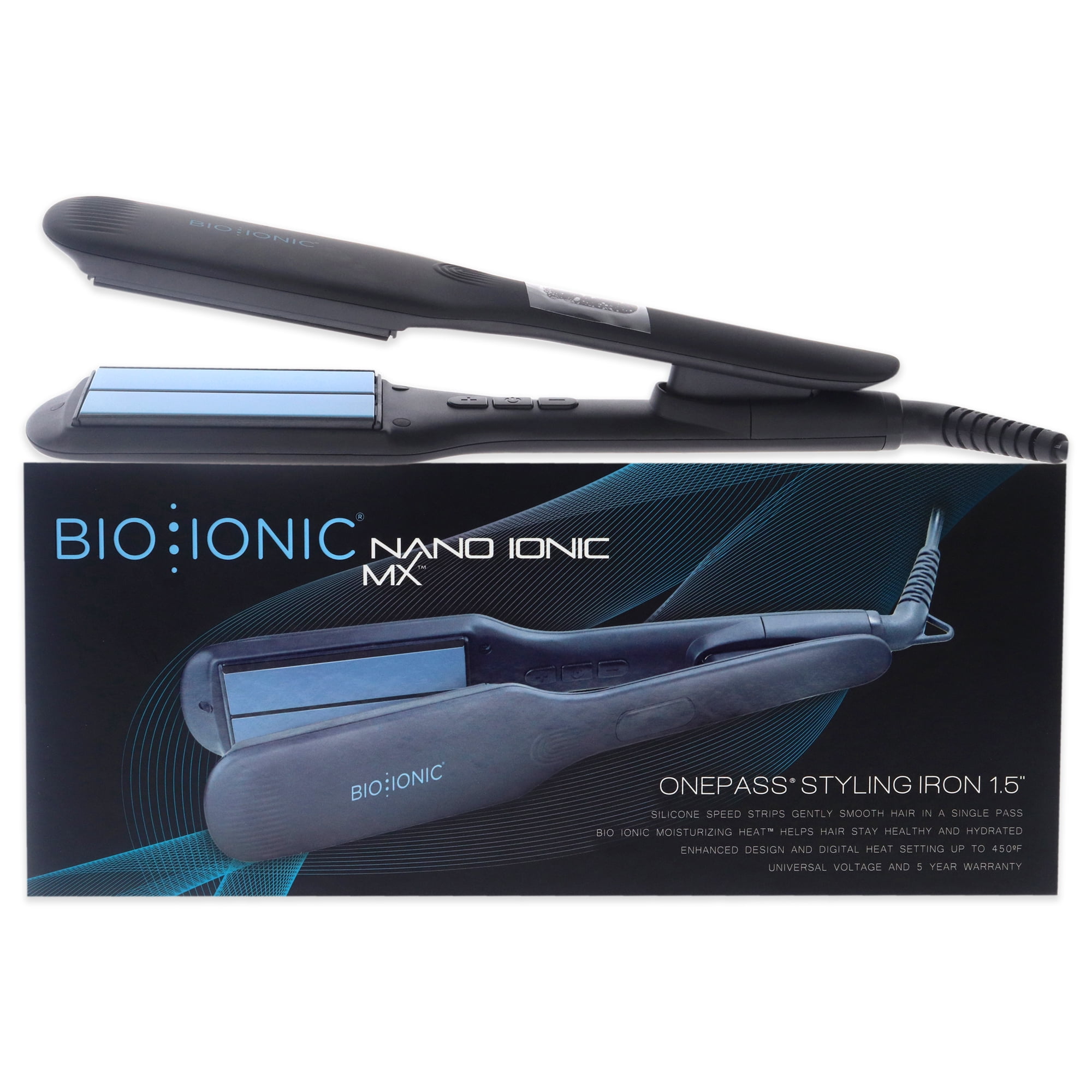 Bio Ionic Plancha alisadora Plancha de peinado Onepass Nanoionic MX ...
