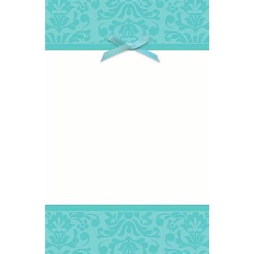 Turquoise Damask Imprintable Invitations w/ Envelopes (12ct) - Walmart.com
