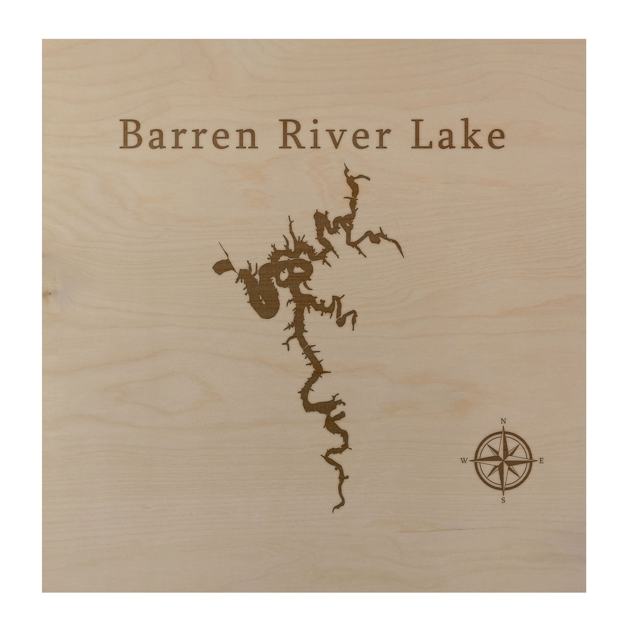 Barren River Lake Map 12x12" Birch Wood Wall Art Office Decor Gift ...