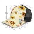 Disketp Watercolor Bee Honey Honeycomb Bee Print Trucker Hat Men Women ...