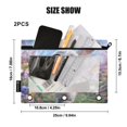 2 Pieces Pencil Bag Binder Pouches 3-Ring Page Turning Folder Pencil ...