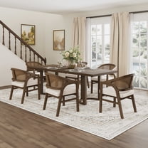 Christopher Knight Home 7-Piece Dining Set with 95" Wood Table, Curved ...