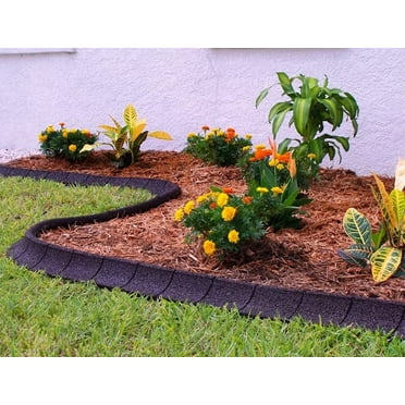 GroundSmart SmartLoc Cobblestone Landscape Edging, 4' Red Rubber Garden ...