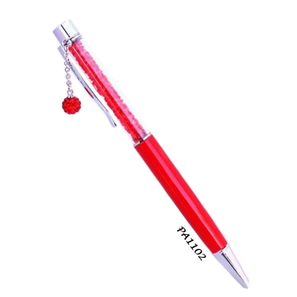 RED Crystal Ballpoint Pen with Dangling charms Filled With Swarovski ...