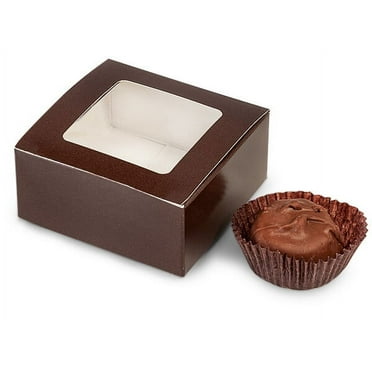 PKGSMART 20 Truffle Boxes, Chocolate Boxes with Clear Window Sleeves ...