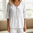 Elegant Women’s Everyday Top with Collar and Lace Detailing for Spring ...