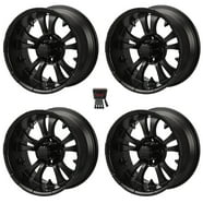 LSI Yukon 15" Golf Cart Wheels/Rims Black/Machined Yamaha - Walmart.com