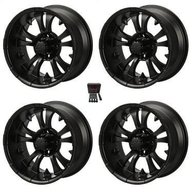 LSI Casino 15" Golf Cart Wheels/Rims Black/Machined E-Z-GO & Club Car ...